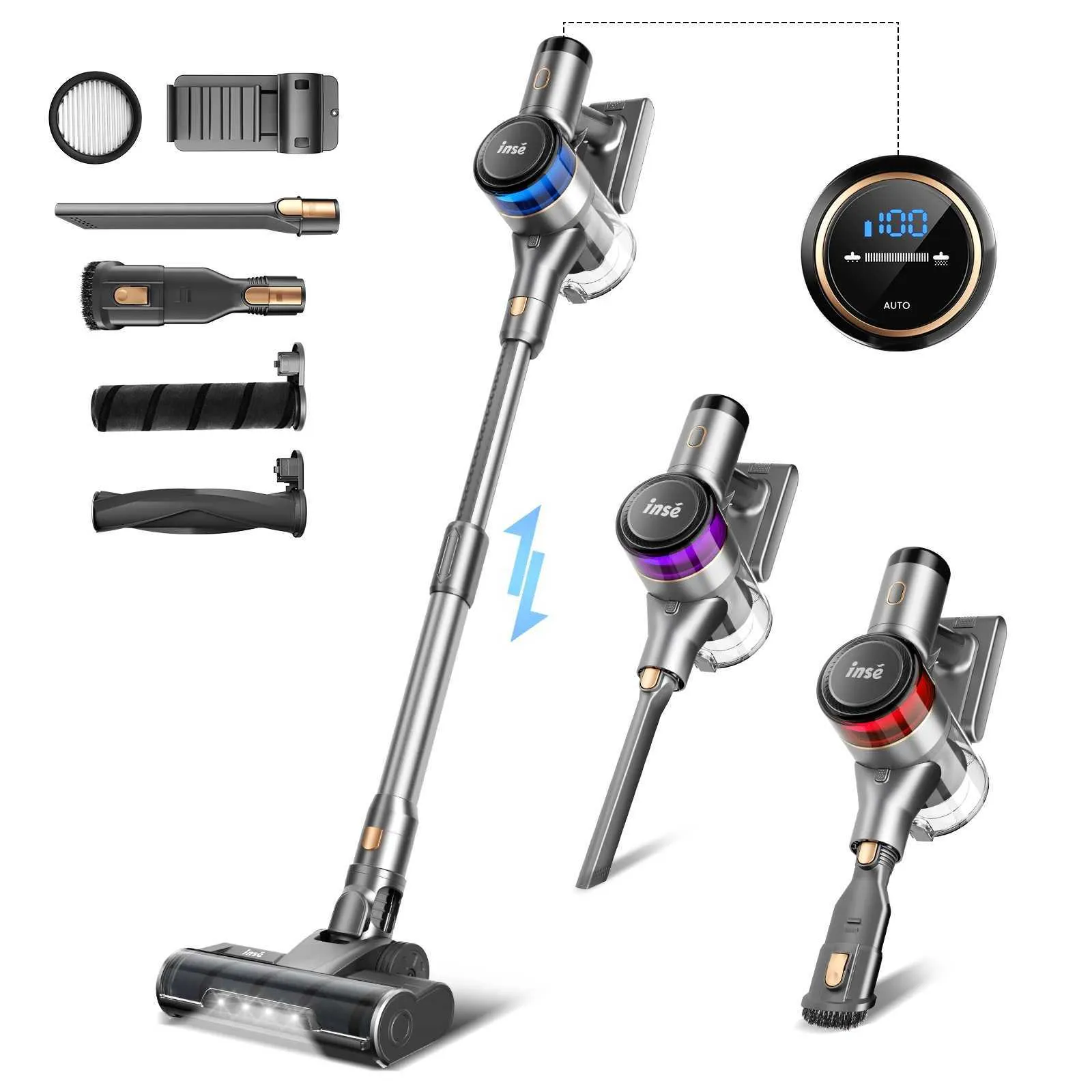 DHgate.com:INSE S9 Cordless Vacuum Cleaner - 30KPa, 400W Power, 55 Min ...