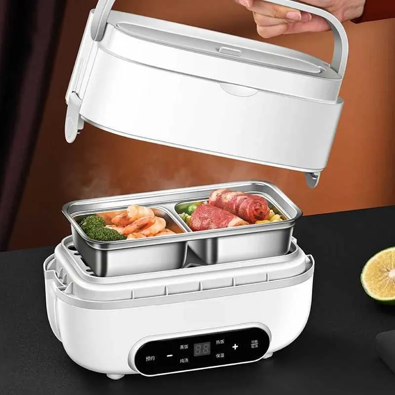 Portable Electric Lunch Box - 1100ml Food Warmer, On-the-Go Meal Heater ...