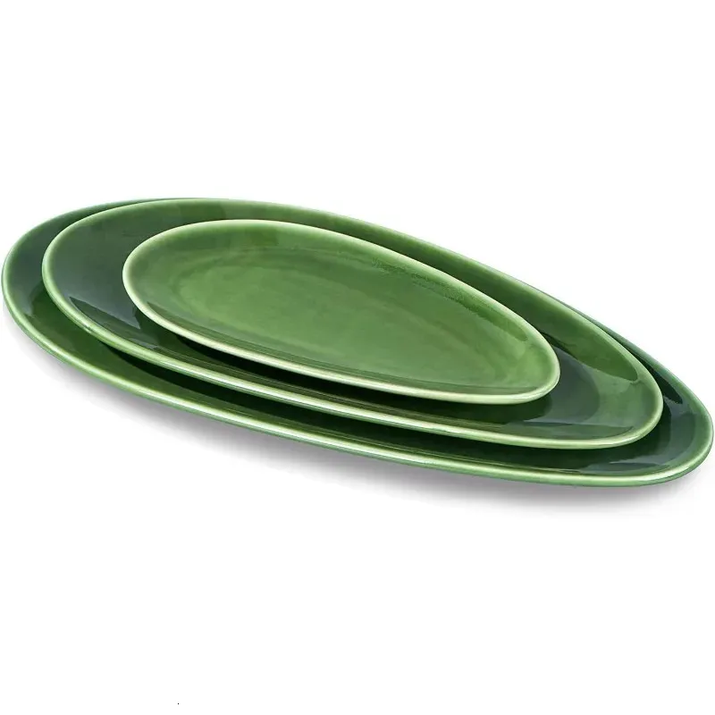 Large Oval Platters 161410 Porcelain For Party BBQStackable Serving ...