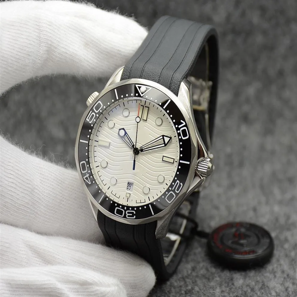 Diver 300M 42mm Automatic Mechanical Mens Watches White Dial, Black ...