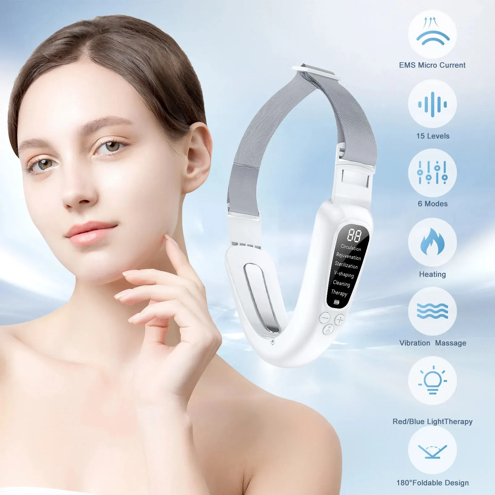 EMS Facial Machine: Microcurrent Face Lifter, Vibration Massager for ...