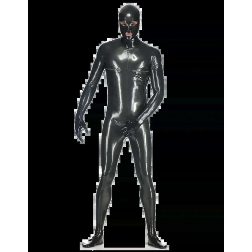 Latex Masquerade Ball Catsuit Suit With Gloves, Latex Socks, And Gummi ...
