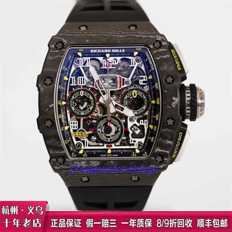 Luxury RM Mechanical Racing Chronograph RM1103 Mens Watch With Carbon ...