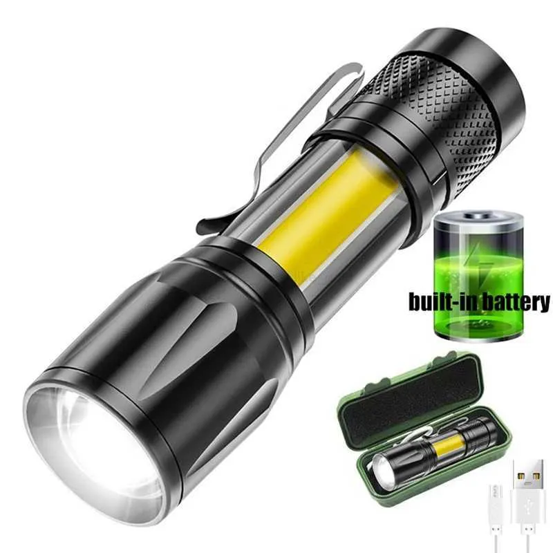 Portable Rechargeable LED Flashlight With High Power Bank For Camping ...