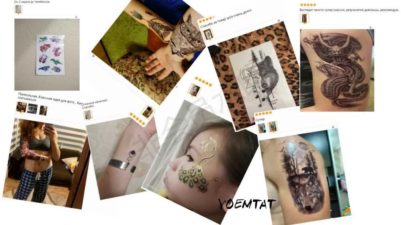 Lasting Dragon & Phoenix Temporary Tattoos - Herbal Waterproof Ink ...