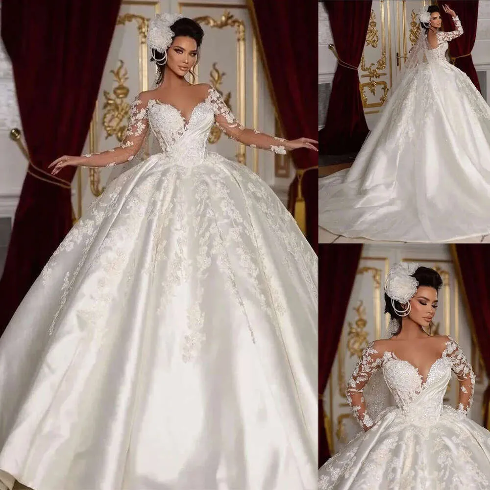 Chapel Train Bridal Gowns: V Neck Long Sleeve... From Babydress126 ...