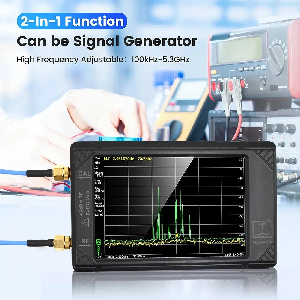 2 in 1 Original TinySA ULTRA 100kHz-5.3GHz 4-Inch Display Handheld Tiny ...
