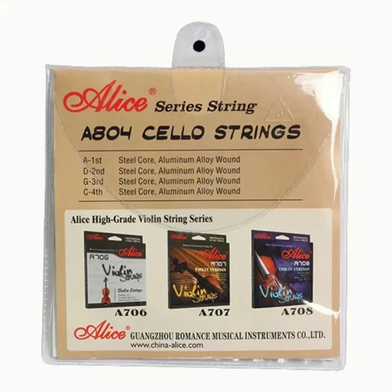 Premium Cello Strings Set - Steel Core, Aluminum Alloy Wound - Fits 1/2 ...