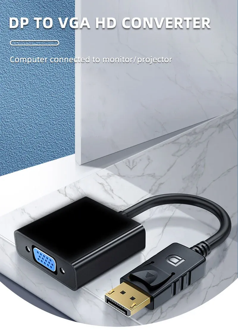 DHgate.com:4K DisplayPort to VGA Adapter Cable - 0.5ft DP Male to VGA ...