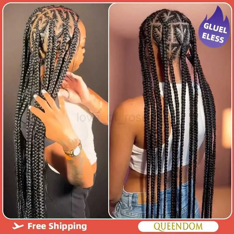 36 Jumbo Knotless Full Lace Braided Wig With Heart Missy Braids ...