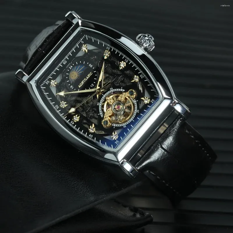 Wristwatches AOKULASIC Tourbillon Iced Out Skeleton Automatic ...