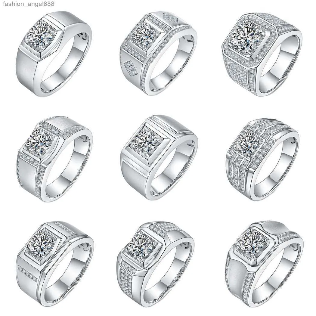 Luxury Moissanite Ring: Custom 1.0ct VVS Diamond Simulant, White Gold Plated S925 Silver Band ...