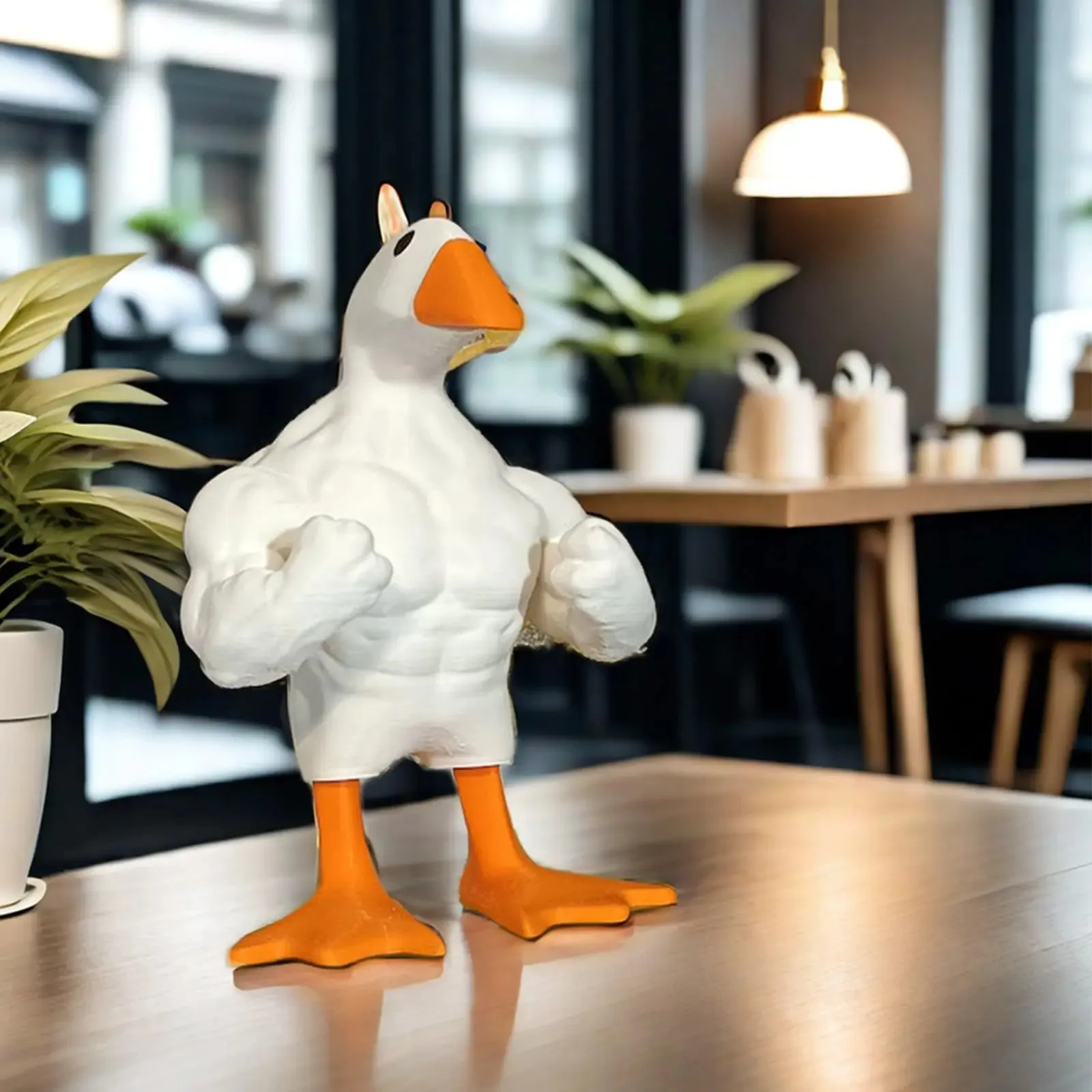 Creative Muscle Duck Resin Statue Magnetic Key Holder Sculpture For ...
