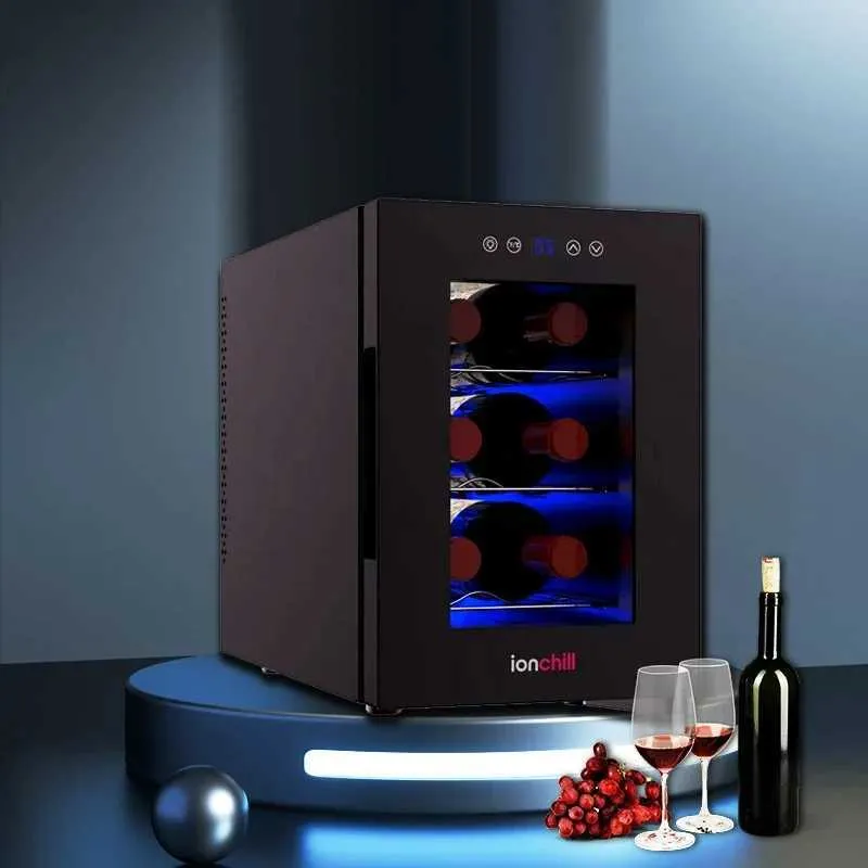 6 Bottle Wine Cooler With Temperature Control Mini Fridge Bar Fridge ...