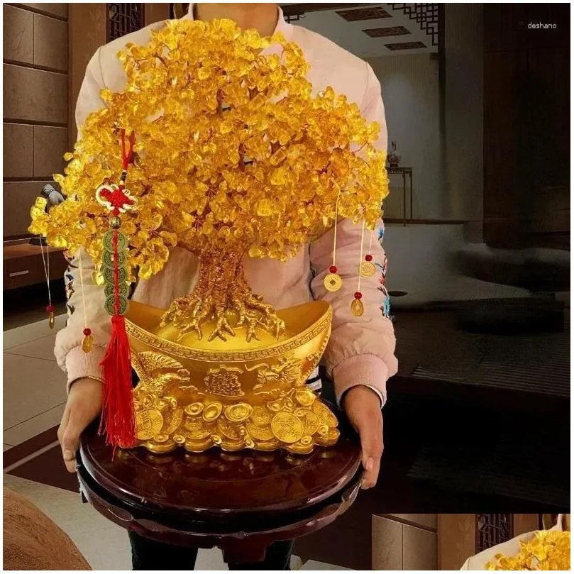 Decorative Objects Figurines Yellow Lucky Trees Lemon Quartz Crystal ...