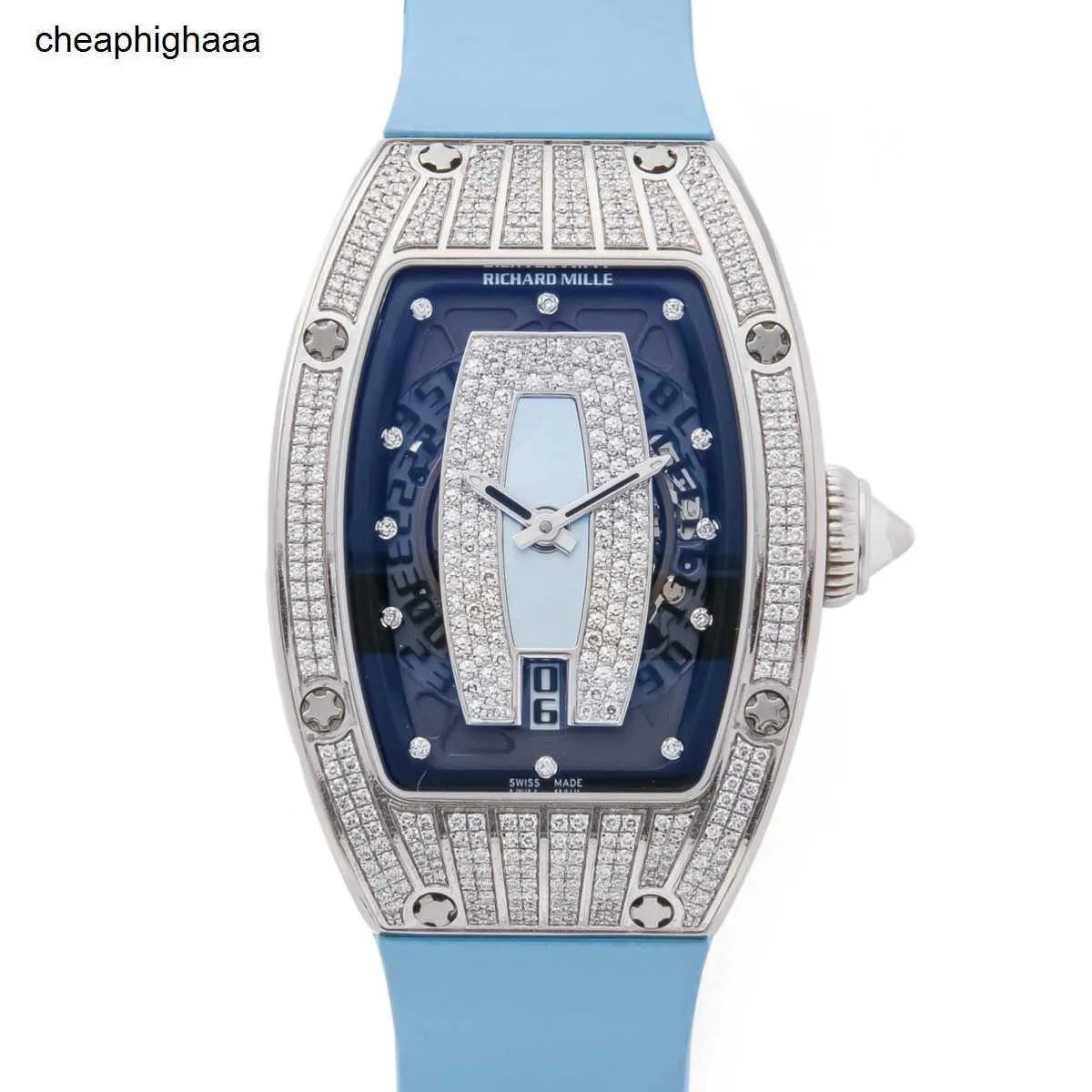 Racing Machine Wrist Watch RM007 Diamond Pave White Gold Wristwatch ...