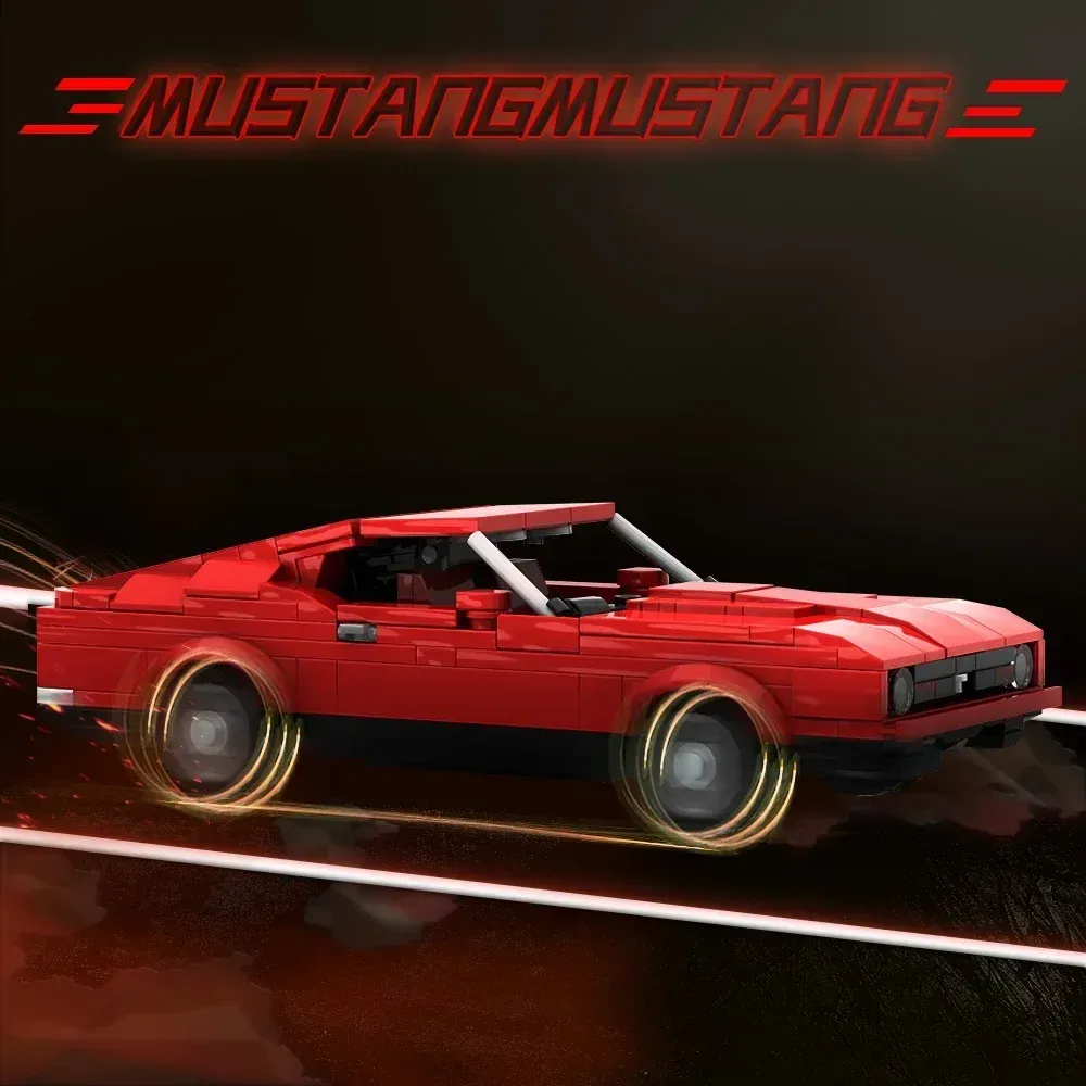 Ford Mustang Mach 1 Bricks Red Car Model Sport Car Vintage Building ...