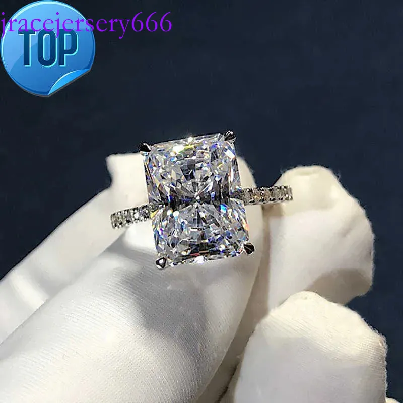 Radiant Cut 3ct Lab Diamond Sterling Silver Bijou Engagement Moissanite ...