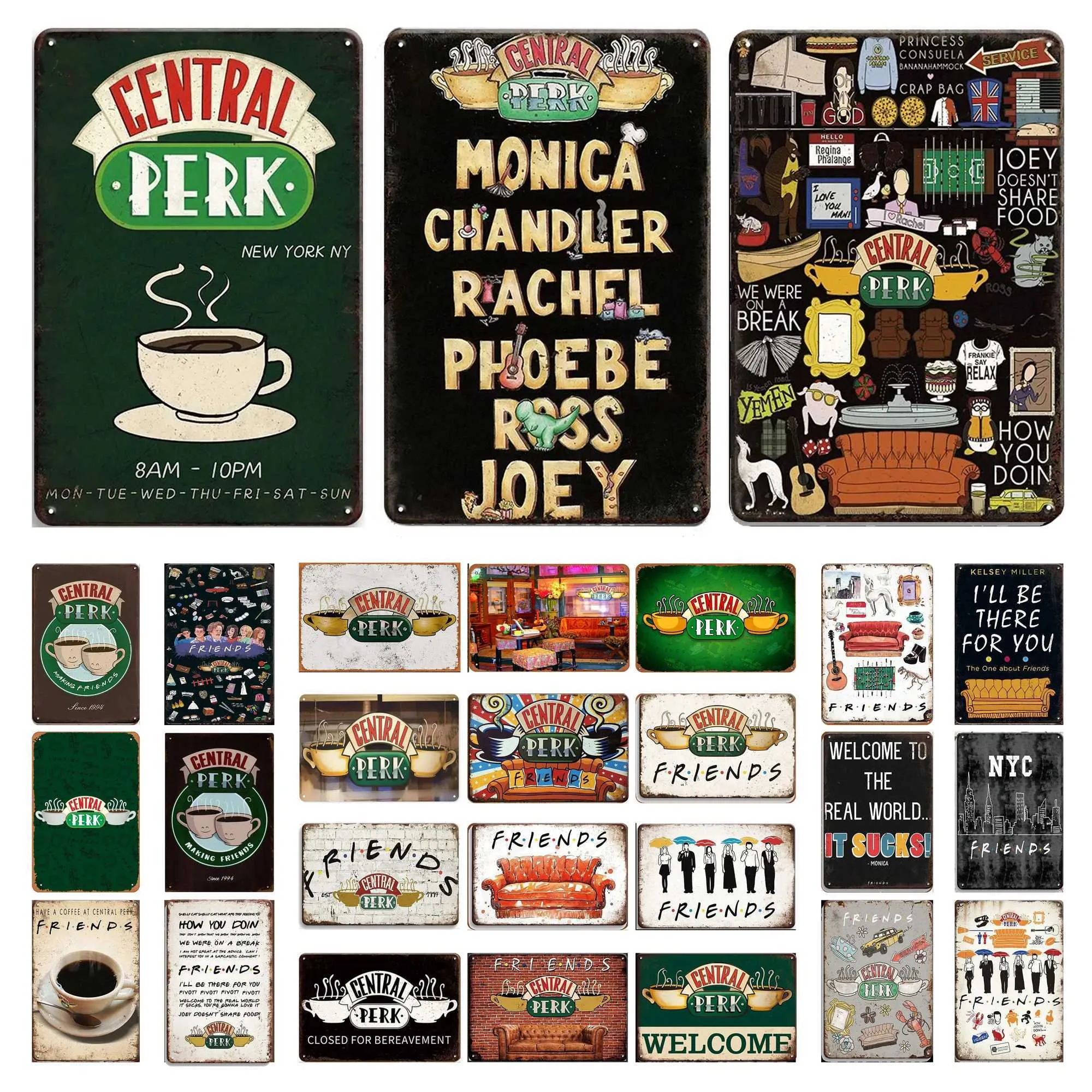 Central Perk Friends Metal Sign - Cafe Bar Pub Club Decor - Tin Sign ...