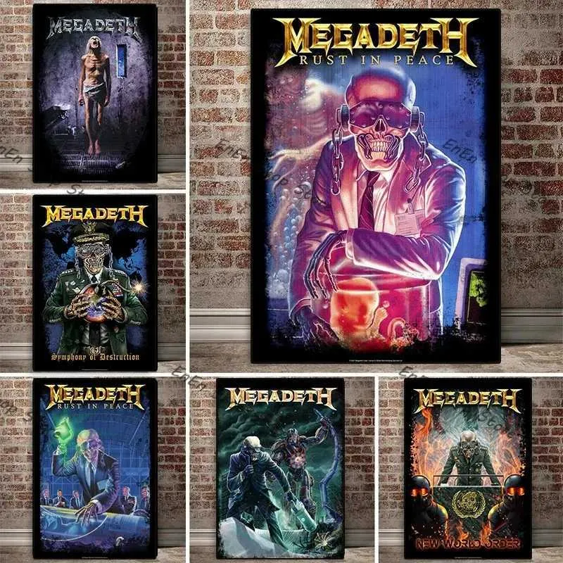 Vintage Megadeth Heavy Metal Band Album Artwork Canvas Poster Rock Wall ...