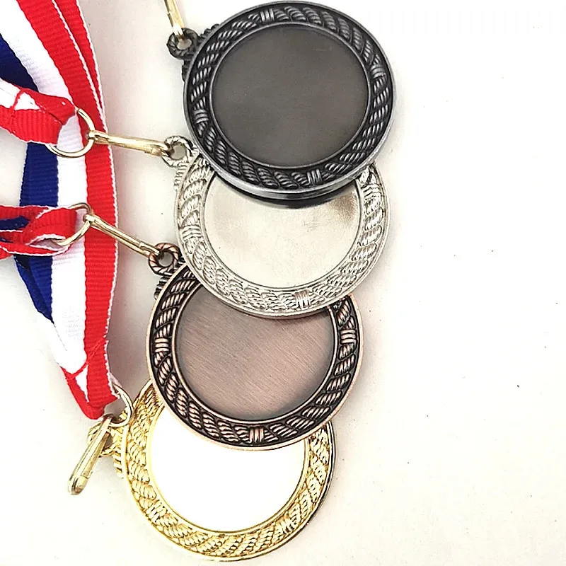 Blank Medals Gold Color Medal And Silver Color Medal And Branze Color ...