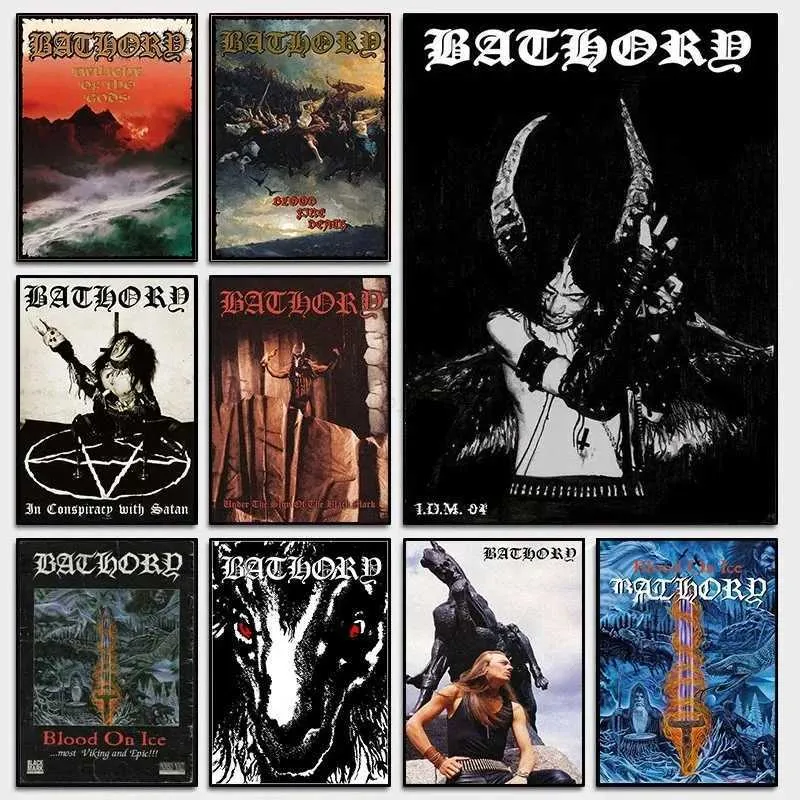 Bathory Quorthon Poster - Retro Heavy Metal Music Canvas Wall Art, Band ...