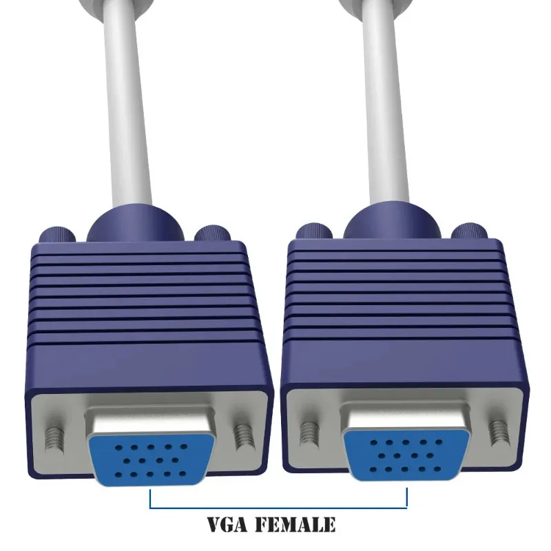 VGA extended vga cable - One or Two Point, VGA3 + 6 Point - Male to 2 Female - Y Splitter with Nut