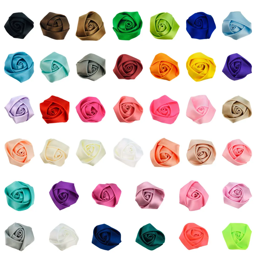 Mini Satin Rosette Flowers: Handmade Ribbon Roses for Hair Accessories ...
