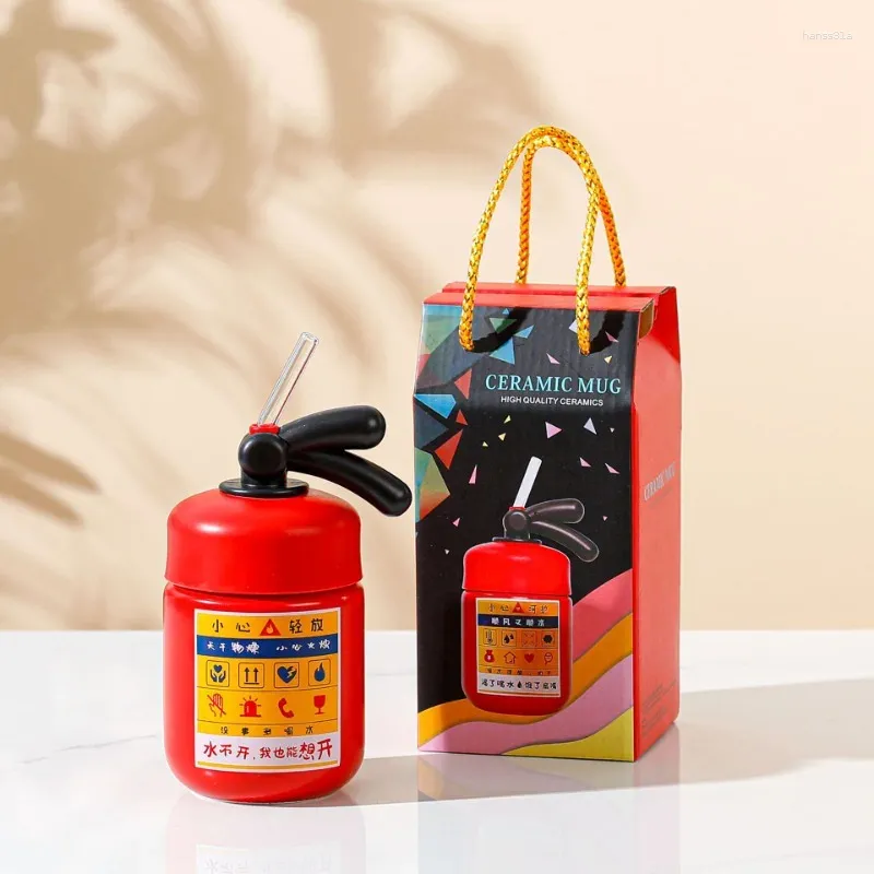 Creative Ceramic Cute Coffee Pot Fire Extinguisher Water Cup For ...
