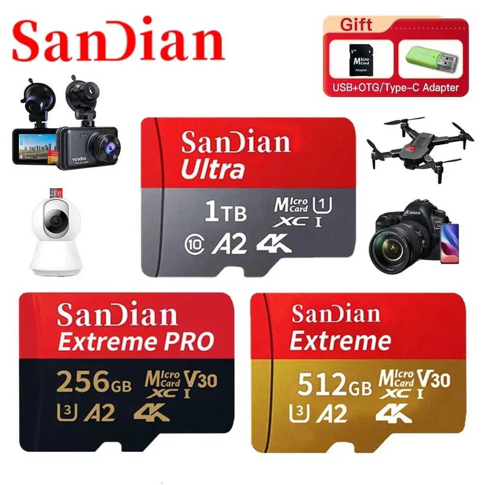 High-Speed Micro SD Card - 1TB/512GB/128GB TF Memory Card for Mobile ...