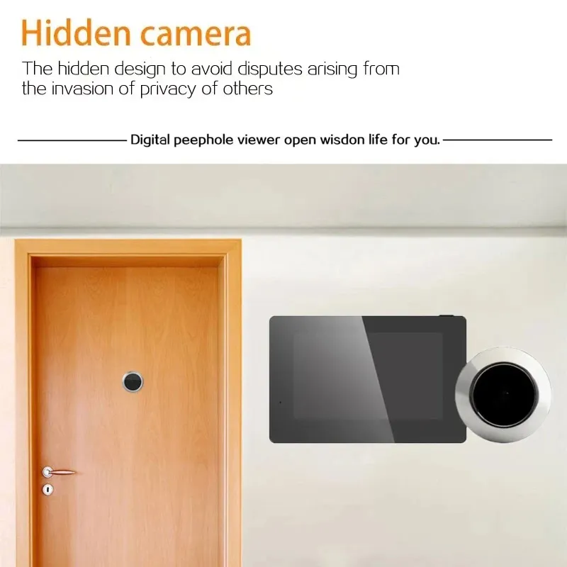 2024 Smart Electronic Cat Eye Door cctv camera with 4.3 Inch LCD, 145 ...