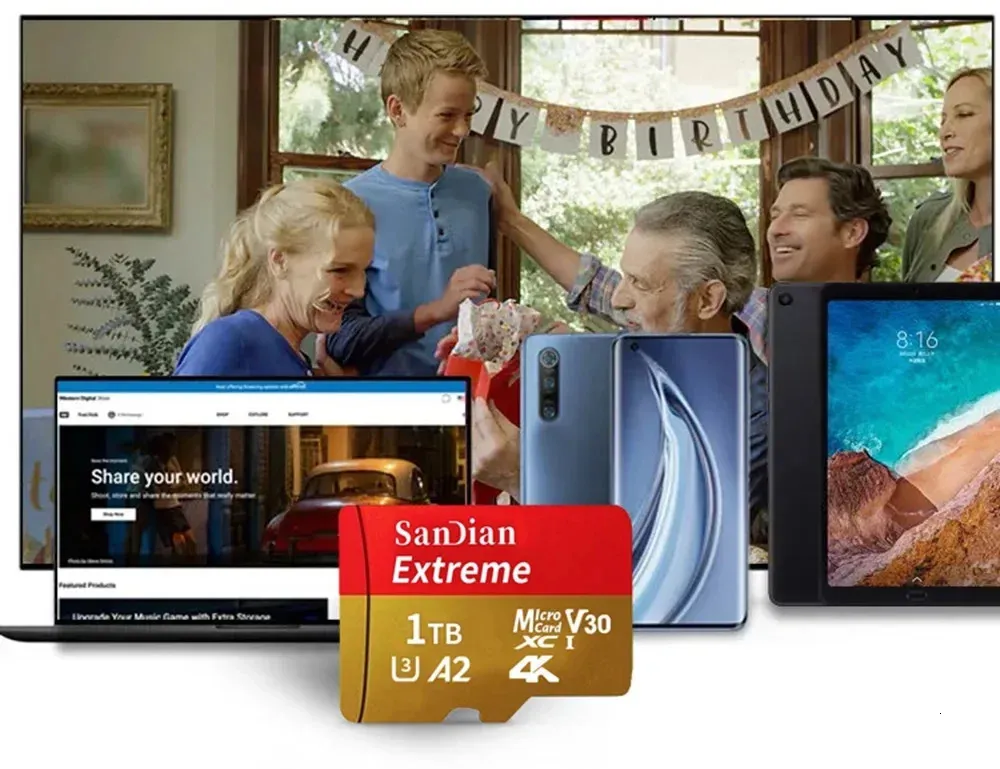 High-Speed Micro SD Card - 1TB/512GB/128GB TF Memory Card for Mobile ...