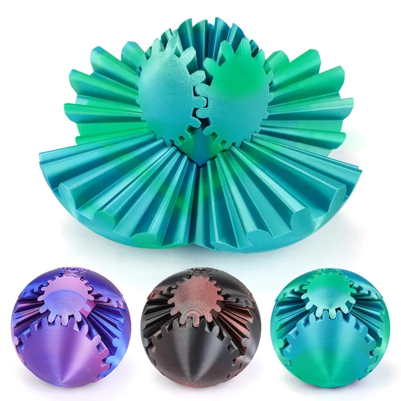 3D Printed Gear Ball 6cm Spin Ball Cube Fidget Sensory Toys For Stress ...