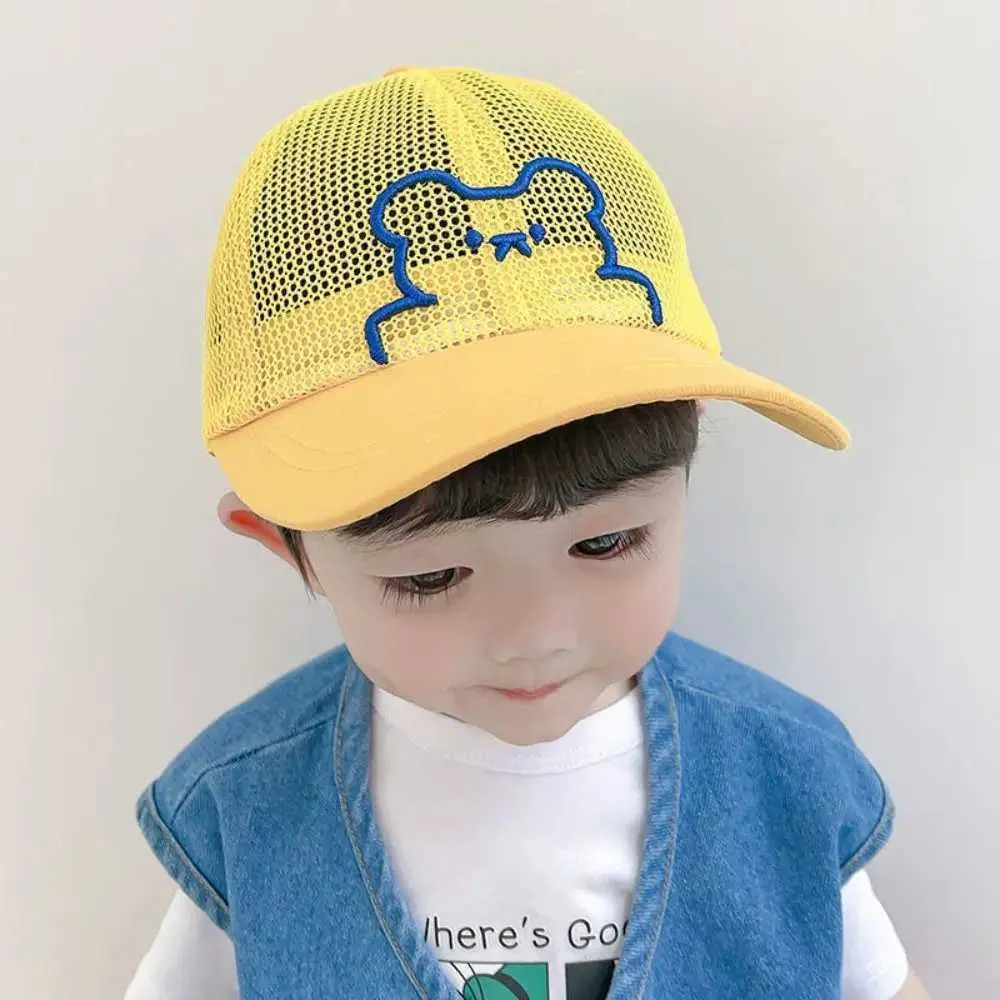 Cartoon Bear Kids Baseball Hat - Ages 2-5, Breathable Mesh Sun Hat ...