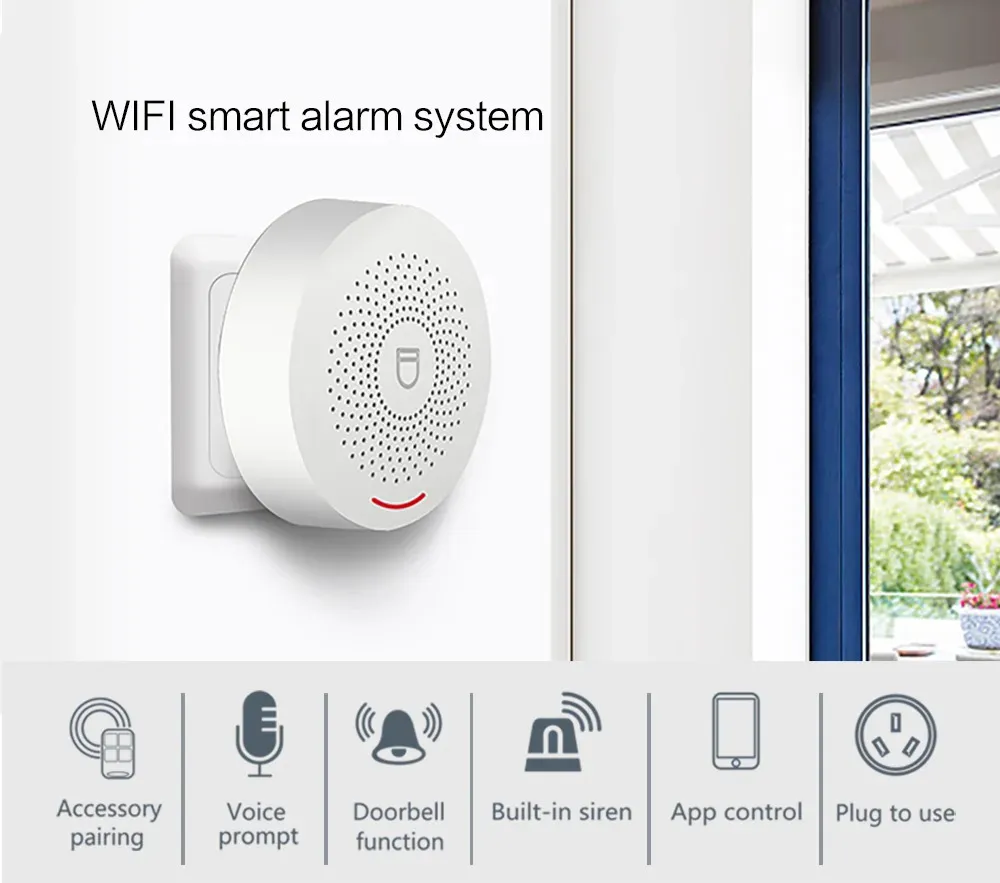Wifi Tuya Home Alarm System 43Hz Burglar Security Alarm With Smart Life ...