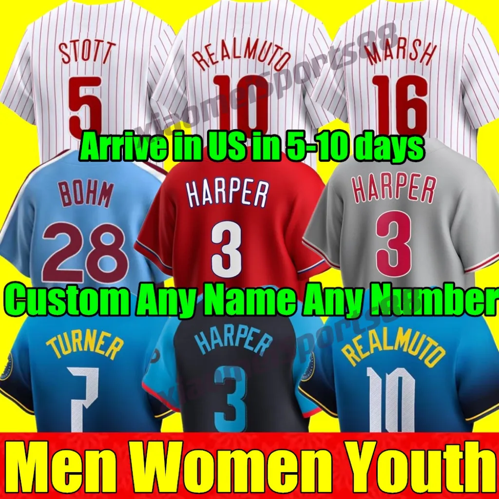 2024 All Star Custom S 4XL Baseball Jerseys: Bryce, Trea, JT, Marsh ...