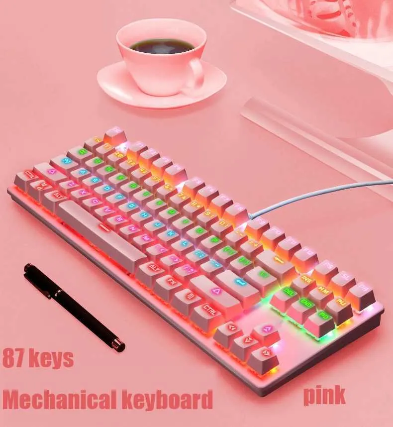 Compact 63-Key Mechanical Gaming Keyboard - Red/Green Axis, RGB, Wired ...