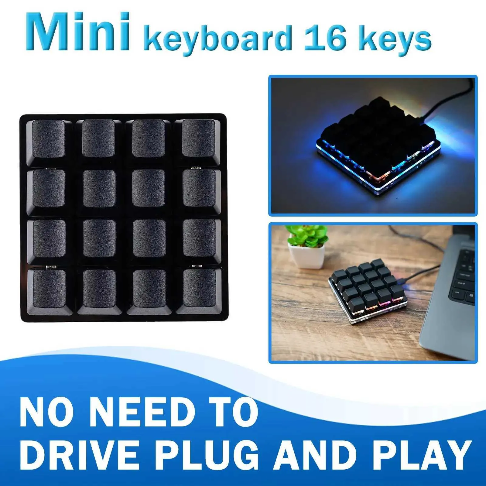 Custom Keycaps, Keyboard Mini Gaming: Compact 16 Key Programmable ...