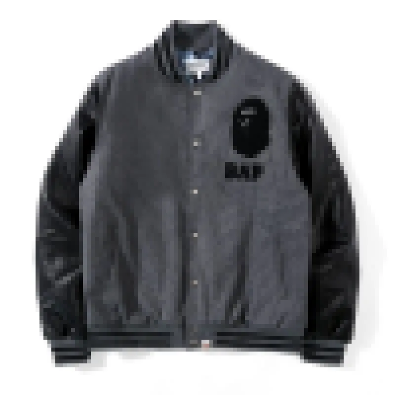 DHgate.com:Undefeated x A Bathing Ape Black Leather Varsity DHgate.com:Undefeated x A Bathing Ape Black Leather Varsity
