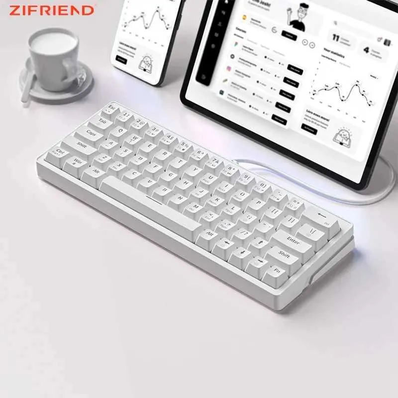 DHgate.com:ZIFRIEND ZA63: 63-Key RGB Wired Mechanical Keyboard, White ...