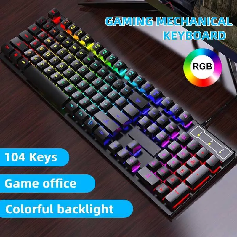 Luminous LED Gaming Keyboard and Mouse Set - Waterproof, Backlit, 104 ...