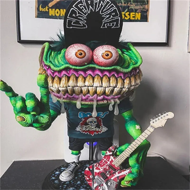 Halloween Figurines: Grotesque Big Mouth Monster Resin Statue Scary ...