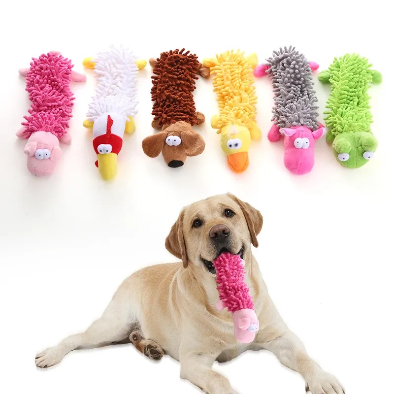 Sound Boosting Pet Dog Dog Cuddly Toy With Mop, Shell, Frog, Hippo ...