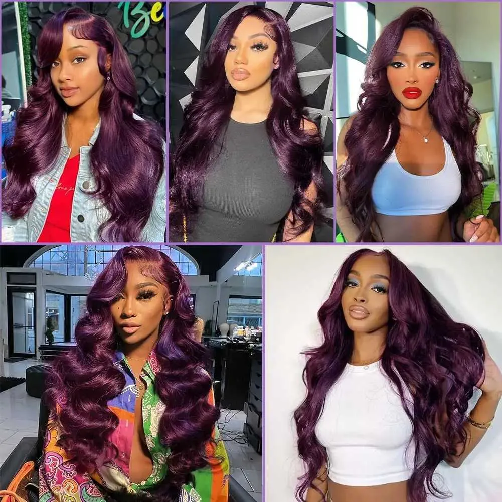 30 Inch Body Wave Lace Front Wig - Burgundy Curly Synthetic Hair ...