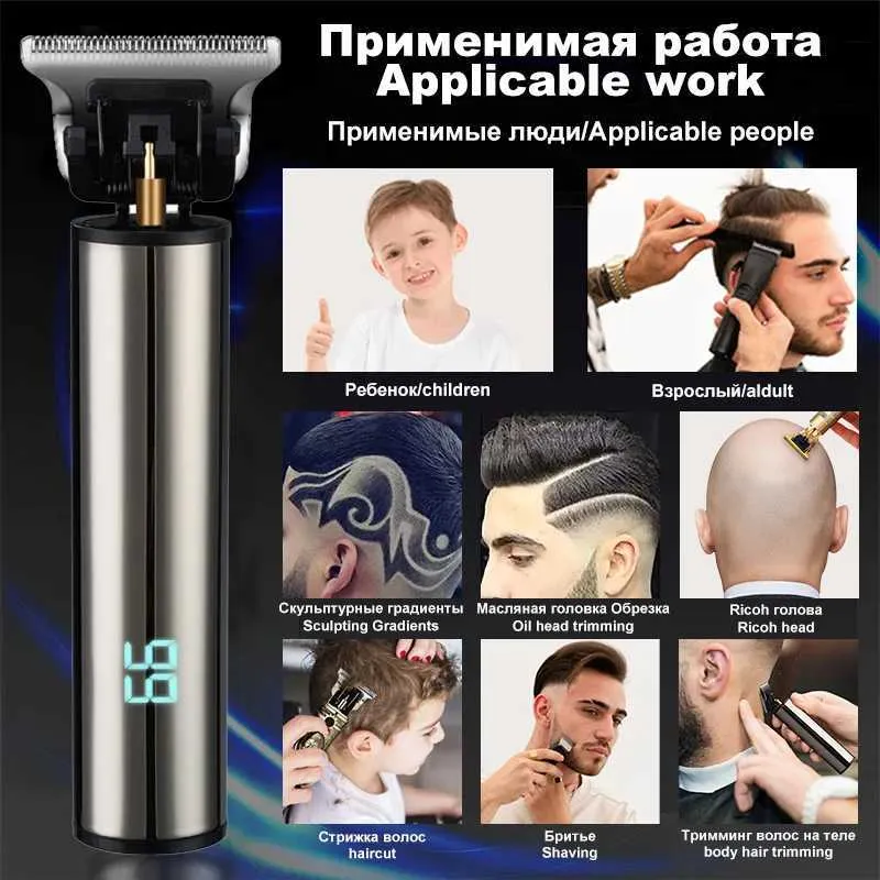 Professional 0MM Hair Trimmer: USB Rechargeable Shaver for Men ...
