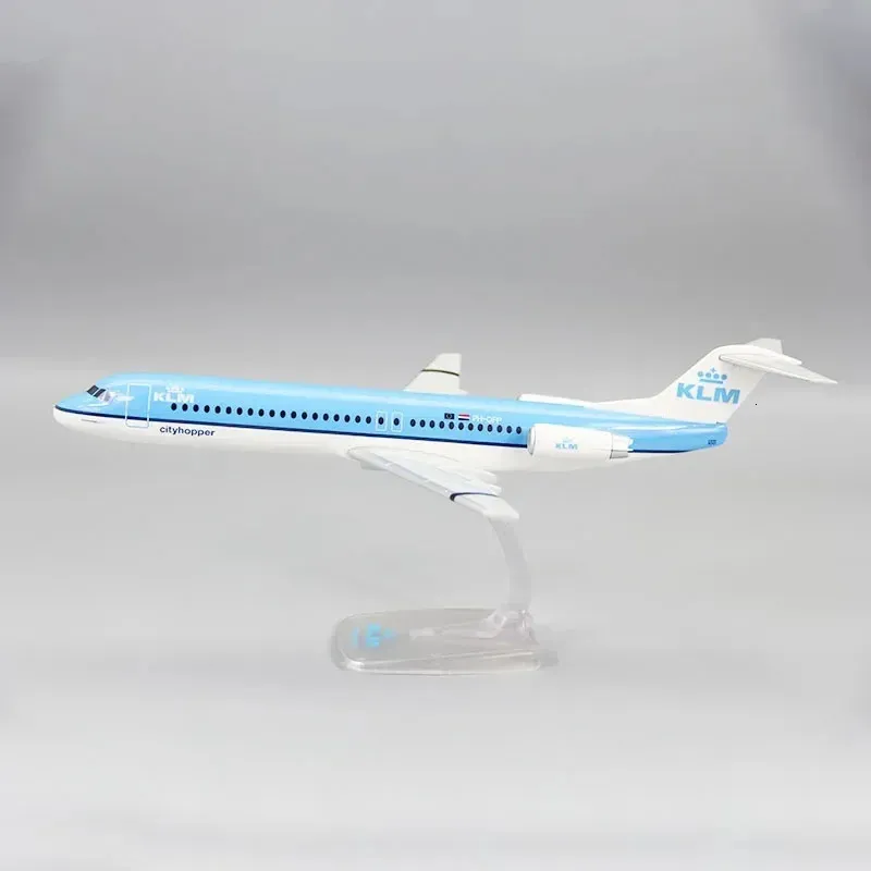 KLM Fokker FK 100 Airlines ABS Plastic Airplane Airplane Model Toy 1: ...