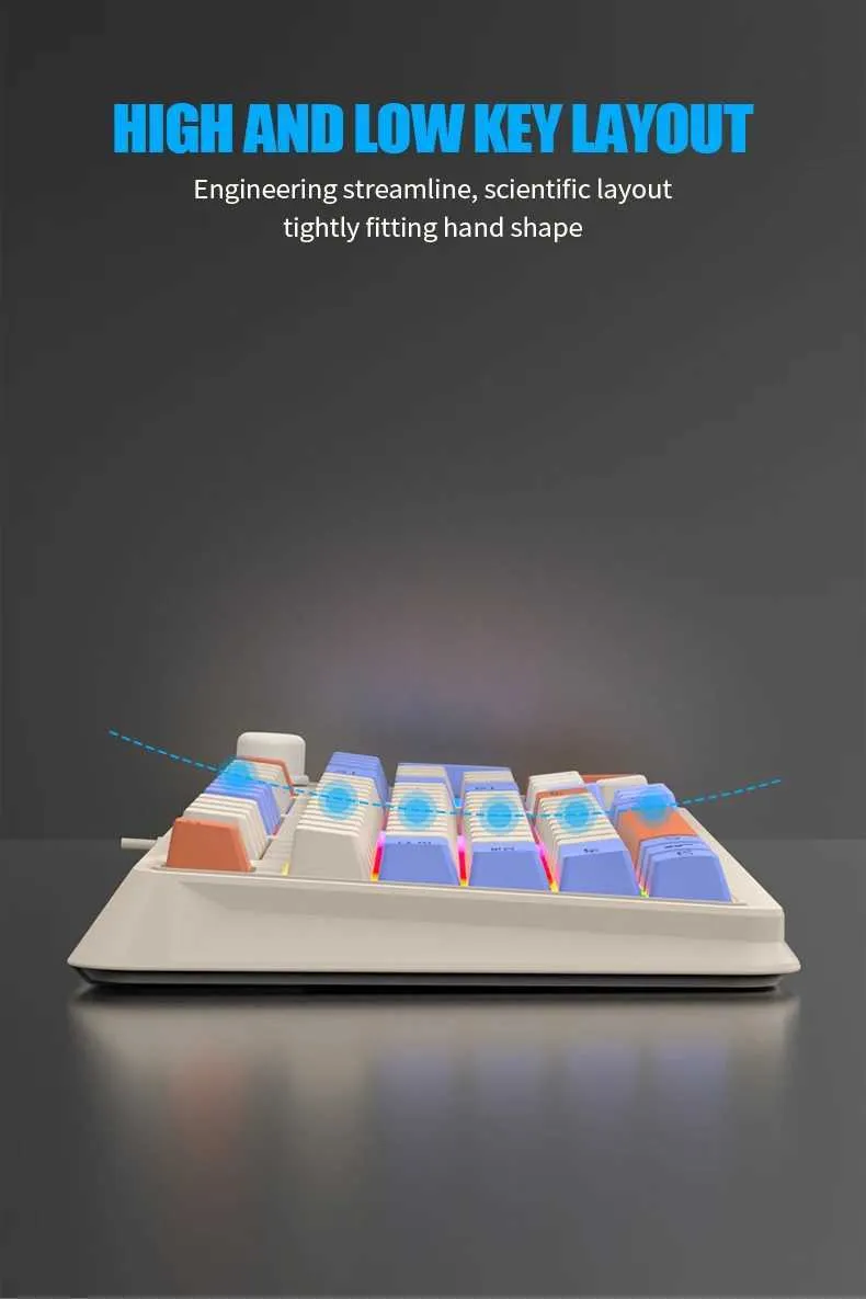 94-Key RGB Mechanical Keyboard: Wired USB, Luminous, Compact Design ...