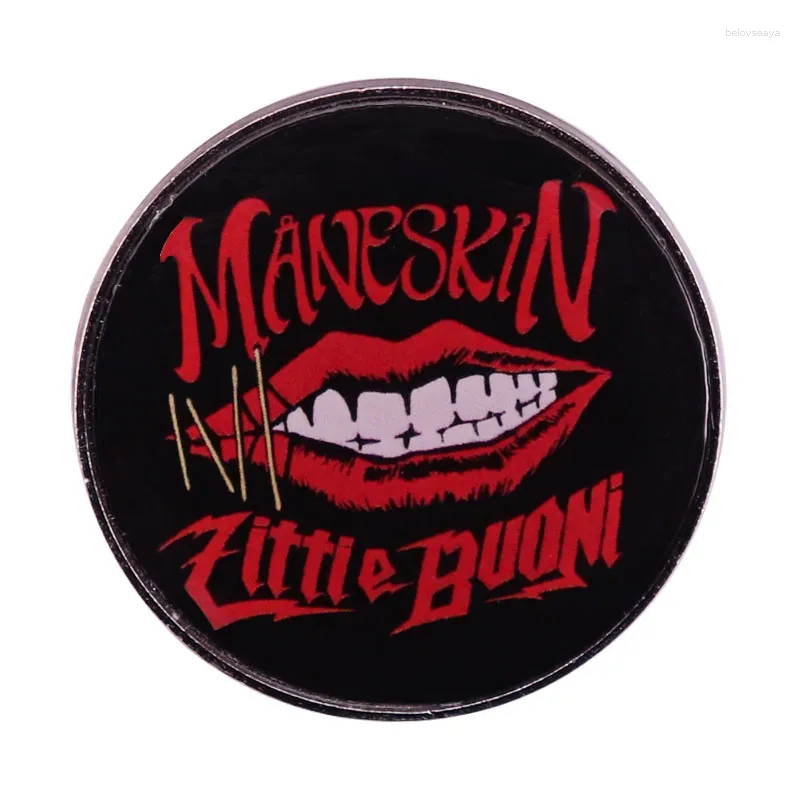 Italian Rock Song Maneskin Charles Horner Brooch Zitti E Buoni Enamel ...