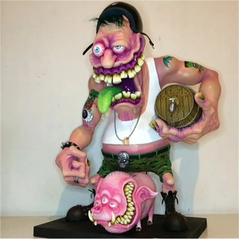 Spooky Resin Monster Statue, Angry Big Mouth Monster Crafts for Indoor ...