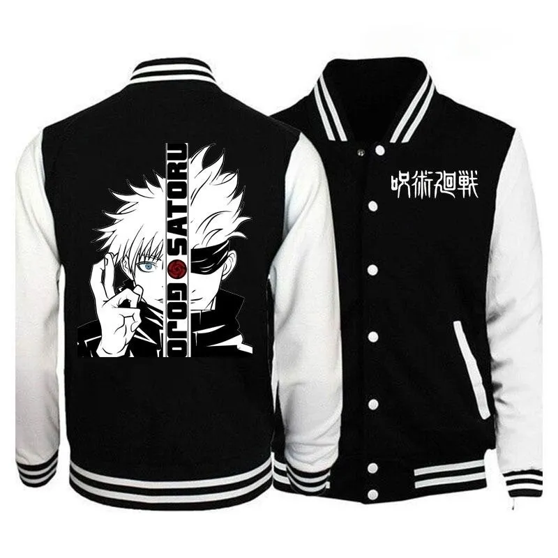 Jujutsu Kaisen Gojo Satoru Mens Baseball Cardigan Unisex Anime Jersey ...